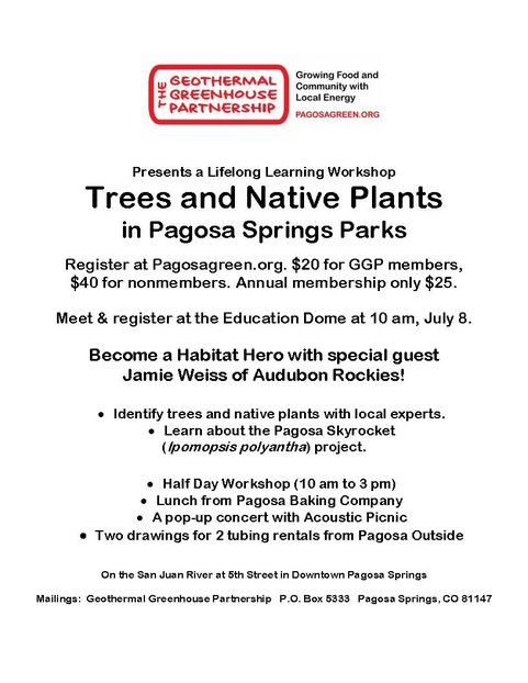 Trees & Native Plants Workshop – Geothermal Greenhouse Partnership